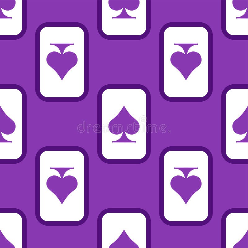 Purple Falling Playing Cards Seamless Pattern. Poker and Wonderland ...