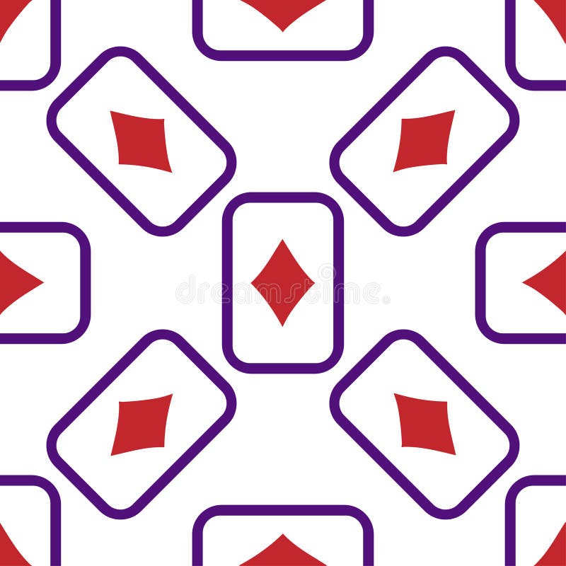 Purple Falling Playing Cards Seamless Pattern. Poker and Wonderland ...
