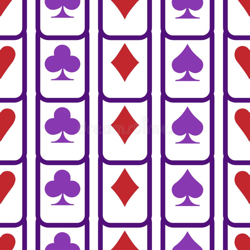 Purple Falling Playing Cards Seamless Pattern. Poker and Wonderland ...