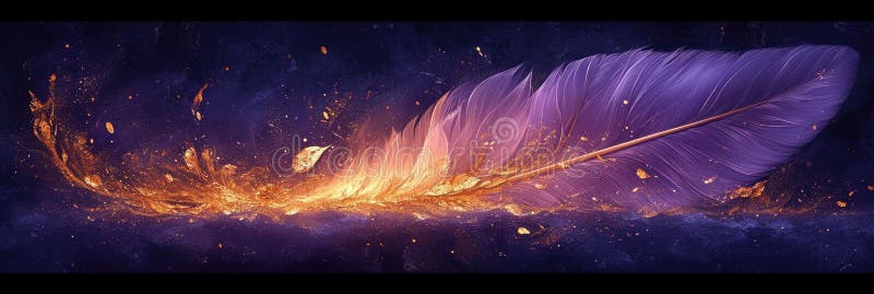 A Purple Feather that Has Been Blown by Fire, Panoramic Banner, Header ...
