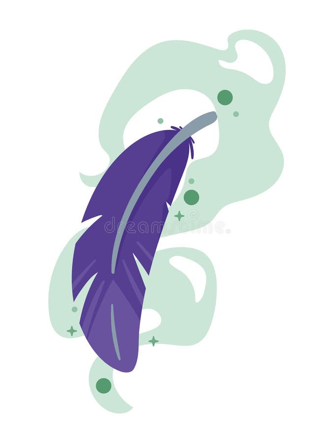 Purple feather magic stock vector. Illustration of decorative - 264384729