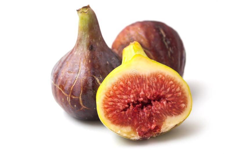 Purple Figs Fruit on White Background Stock Photo - Image of background ...