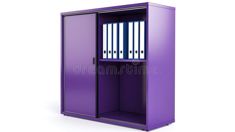 A Purple Filing Cabinet with Blue Shelves Stock Illustration ...