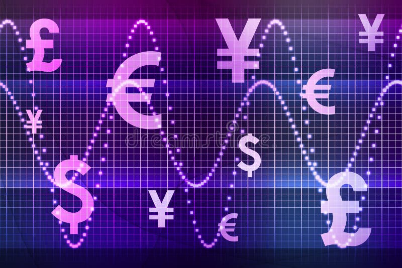 Purple Financial Sector Global Currencies Stock Illustration ...