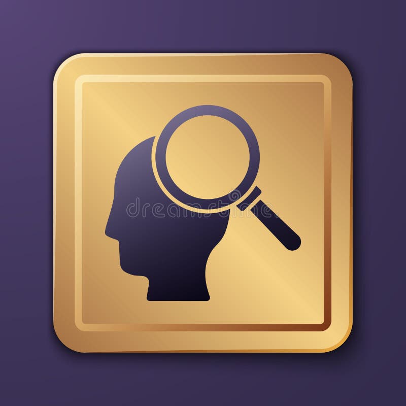 Purple Finding a Problem in Psychology Icon Isolated on Purple ...