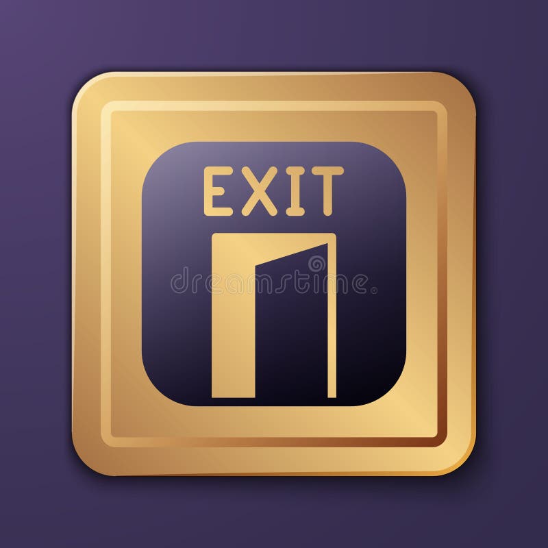 Purple Fire Exit Icon Isolated on Purple Background. Fire Emergency ...