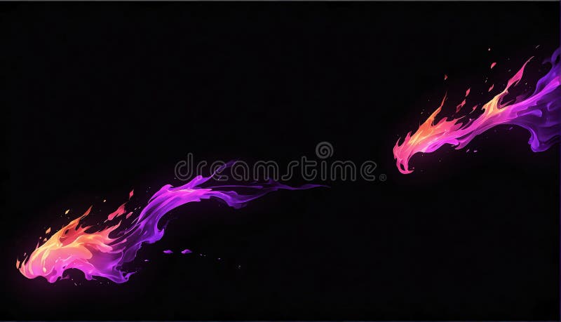 Purple Fire Flames Effect on Plain Black Ai Generated Stock ...