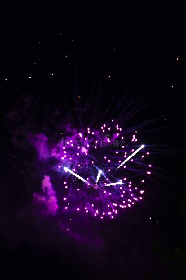 Bright purple firework stock image. Image of night, celebration - 327058739