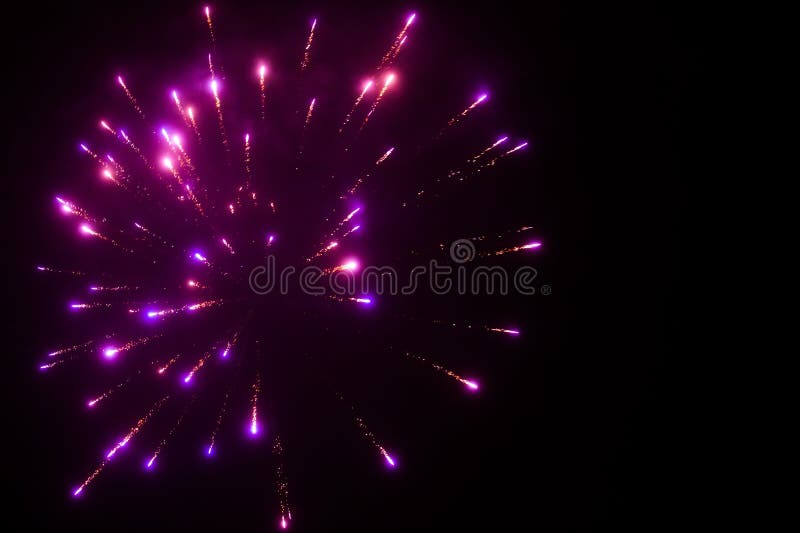 Purple fireworks in sky stock photo. Image of firecracker - 146118002