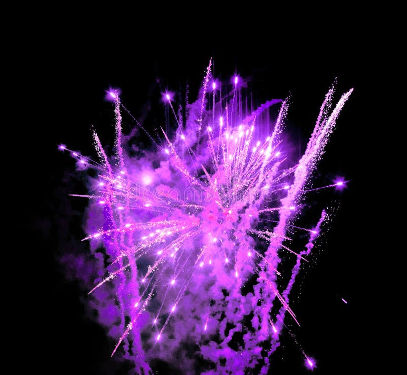 Purple fireworks in sky stock photo. Image of firecracker - 146118002