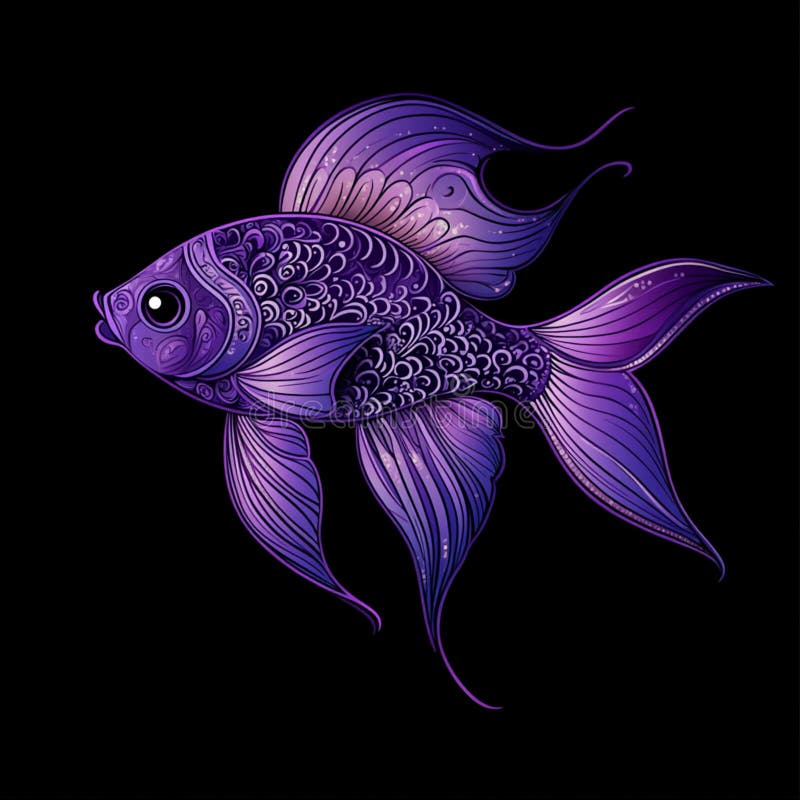Purple Fish Icon, Cartoon Style Stock Vector - Illustration of fish ...
