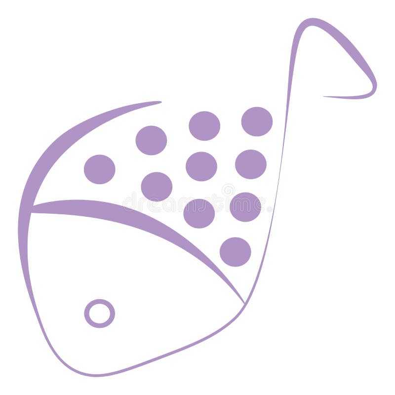 Purple fish, icon icon stock vector. Illustration of graphic - 259788362