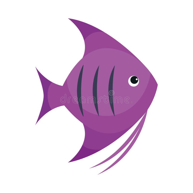 Purple fish icon stock vector. Illustration of marine - 273215693