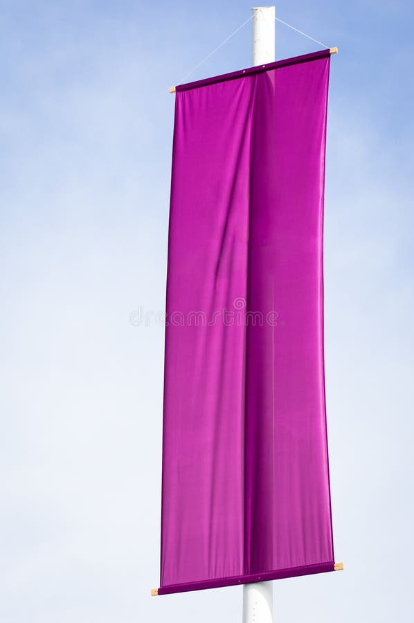 Purple Flag. Cute Ribbons on White Background. Hand Drawn Watercolor ...