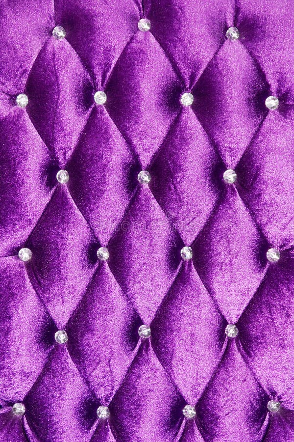 Purple Flannel Fabric with Crystal Pins of a Sofa Texture Background ...