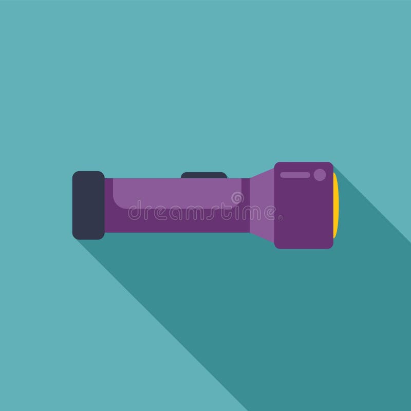 Purple Flashlight Casting Light Beam in the Dark Stock Illustration ...