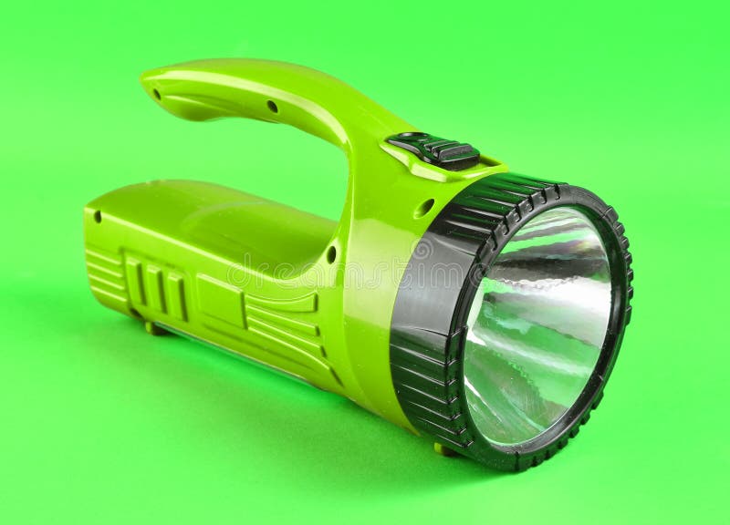 Purple Flashlight Isolated on Green Background Stock Image - Image of ...