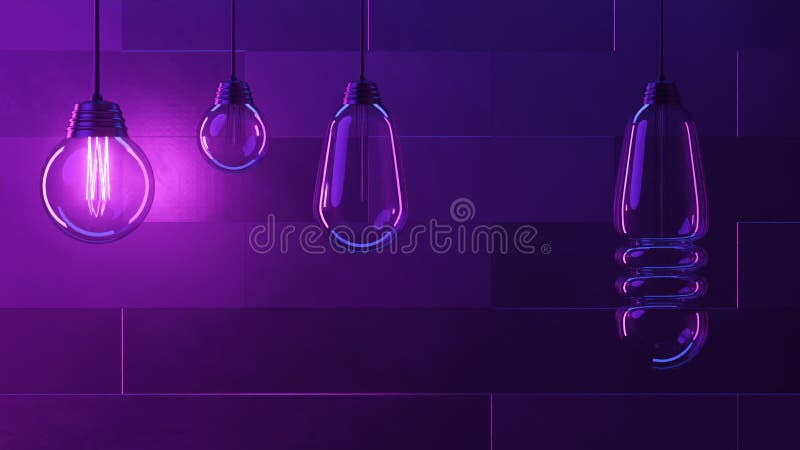 Purple Flicker Bulb Lights on the Copper Table Flashing Lights Lanterns ...