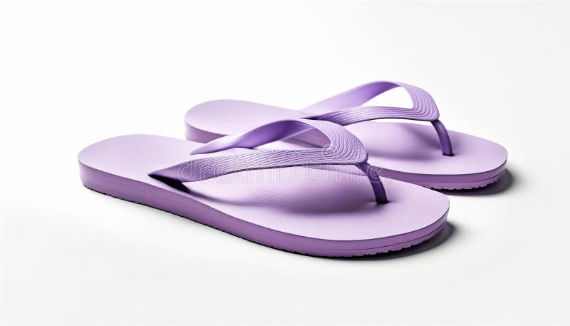 Purple Flipflops Isolated on White with Copy Space Stock Illustration ...