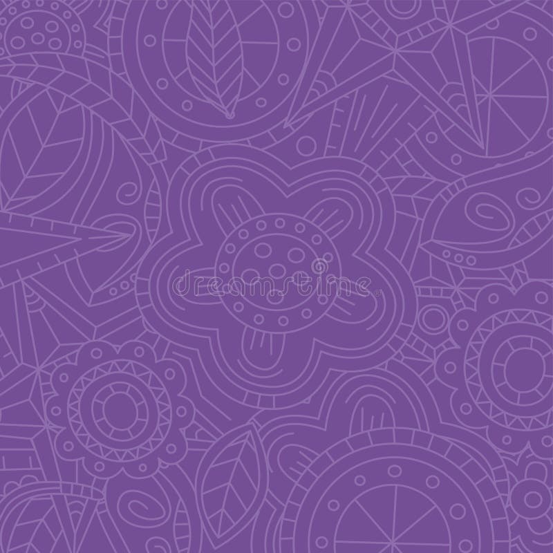 Purple Floral Flower Pattern Doodle Stock Vector - Illustration of ...