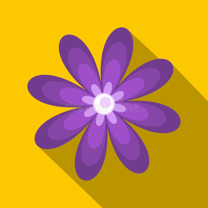 Purple Flower Icon, Flat Style Stock Vector - Illustration of ...