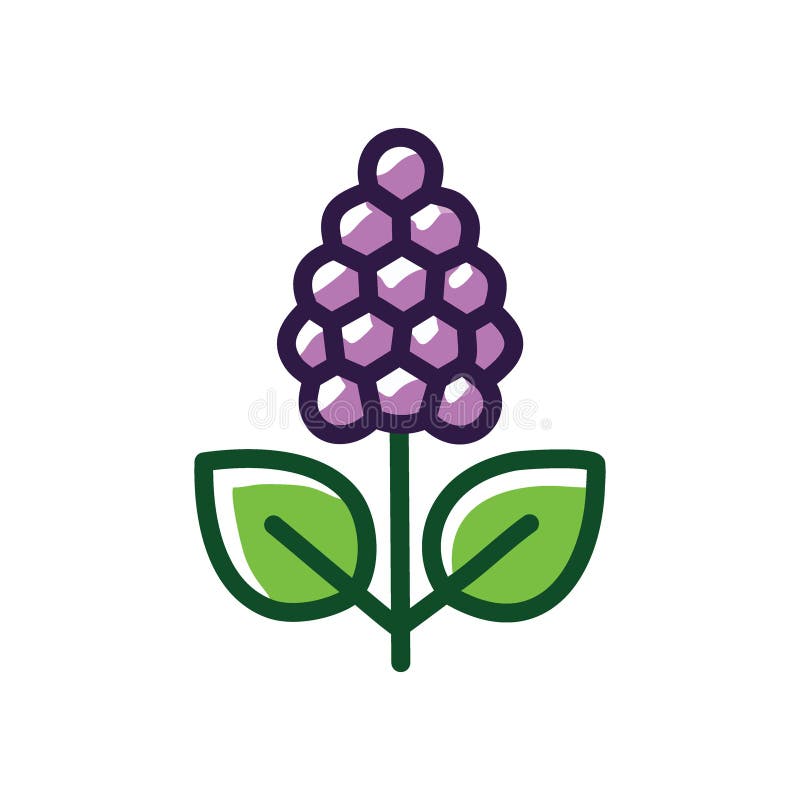 Purple Flower Icon. Simple Vector Illustration of a Purple Flower with ...