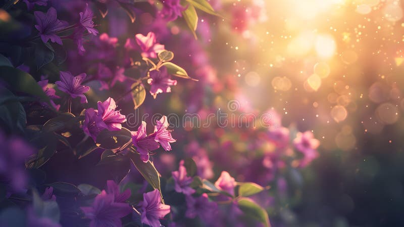 Purple Flower Illustration Golden Hour Stock Illustration ...