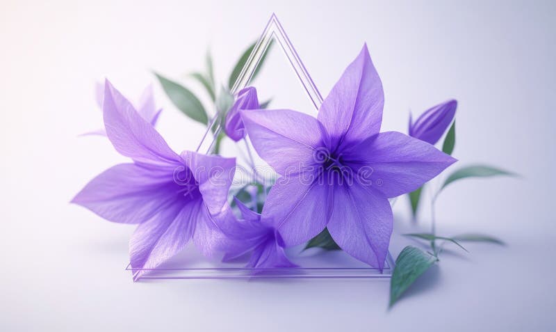 A Purple Flower is in the Middle of a Triangle Stock Image - Image of ...