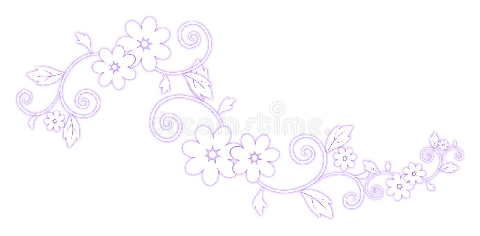 Floral Tendril, Flowers, Purple Stock Vector - Illustration of frame ...