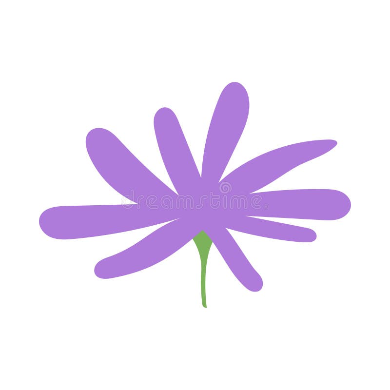 Flower Purple Simple Shape Isolated on White Background, Purple Flowers ...