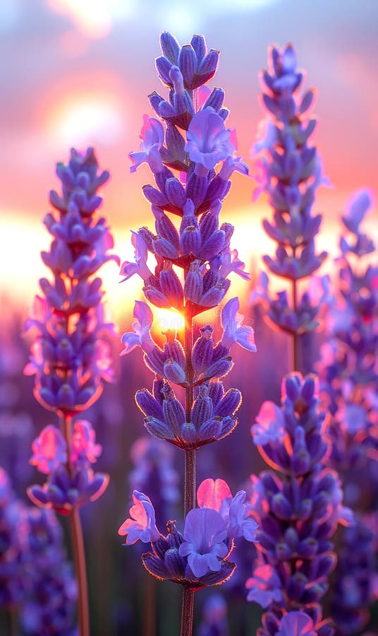 A Purple Flower with a Sun Shining on it Stock Photo - Image of bright ...