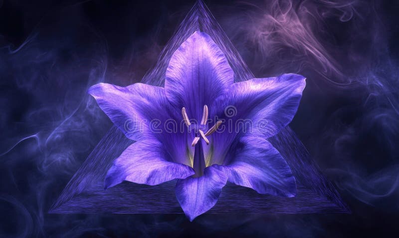 A Purple Flower with a Triangle in the Middle Stock Photo - Image of ...