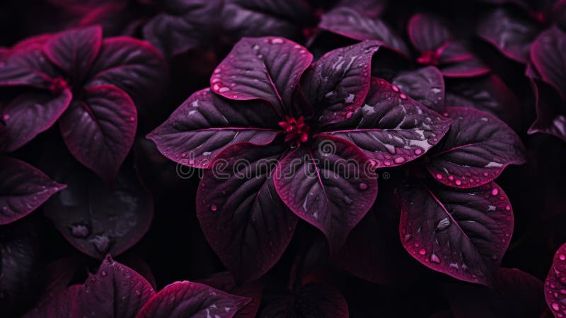 Purple Flowers with Water Droplets on Them Stock Illustration ...