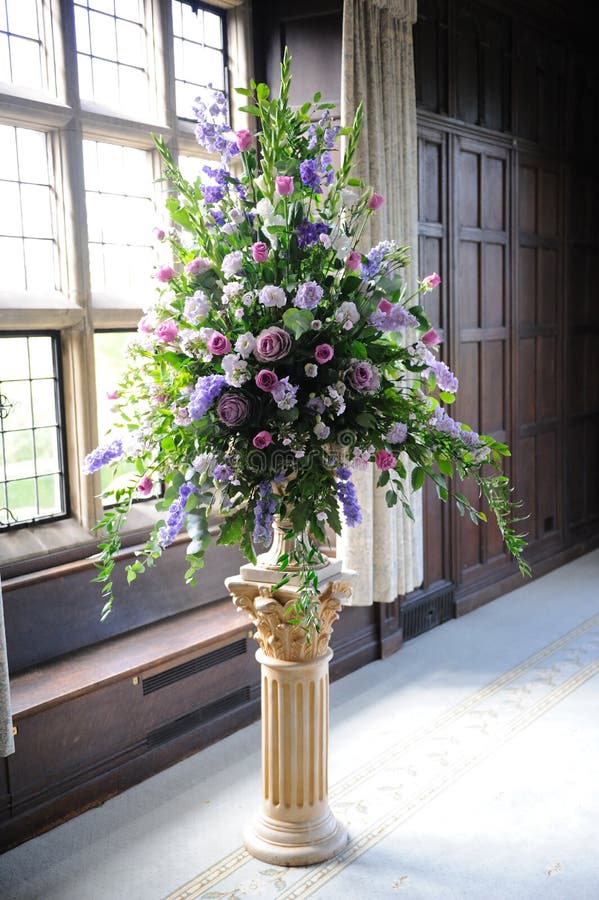 Purple flowers at wedding. stock image. Image of arrangement - 22329877