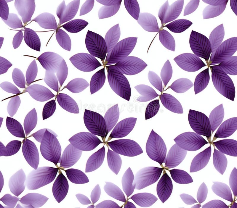 Purple Flowers on White Background Seamless Pattern, Generative AI ...