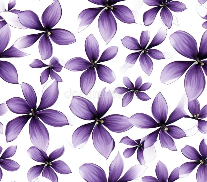 Purple Flowers on White Background Seamless Pattern, Generative AI ...