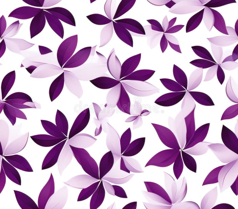 Purple Flowers on White Background Seamless Pattern, Generative AI ...