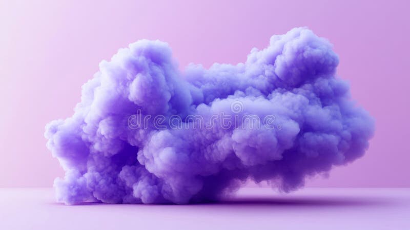 Purple Fluffy Cloud on Pink Background Stock Illustration ...