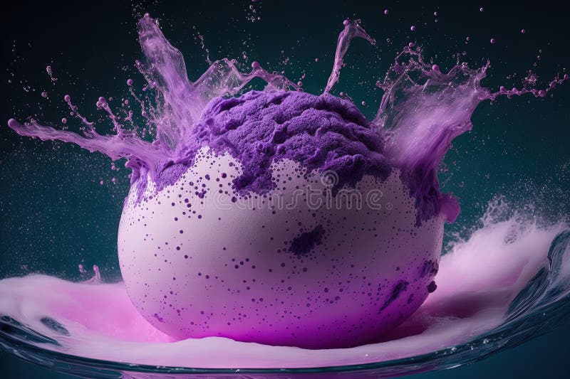 Purple Foam Forms from Bath Bombs Stock Illustration - Illustration of ...