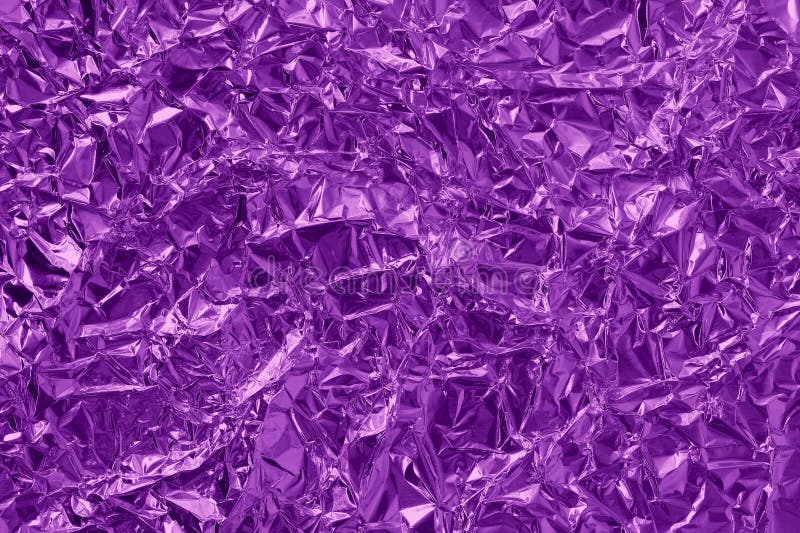 Purple Foil Texture Background, Pattern of Wrapping Paper with Crumpled ...
