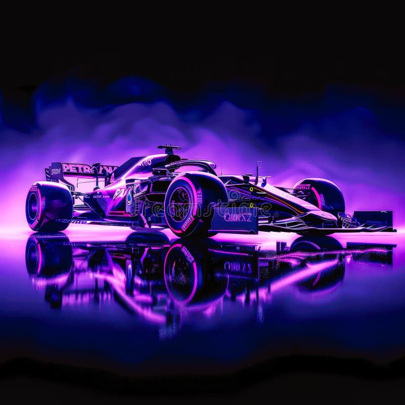 Purple Formula One Race Car Speeding on Track Stock Image - Image of ...