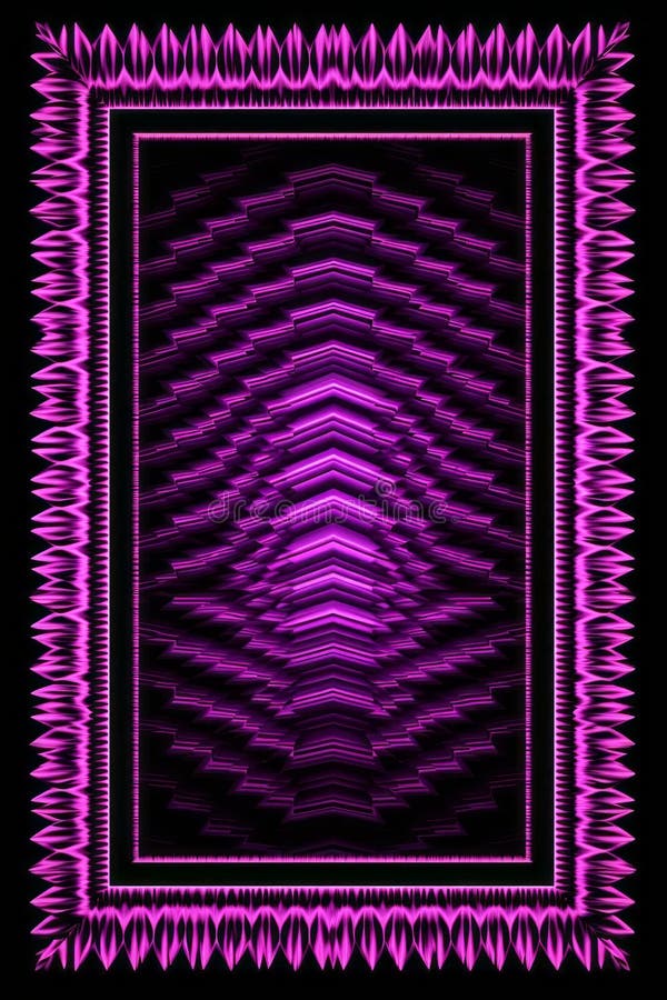 A Purple Frame with an Abstract Design on it Stock Illustration ...