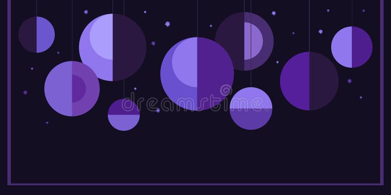 Purple Frame with Balls for Greeting and Invitation Card. Holiday Theme ...