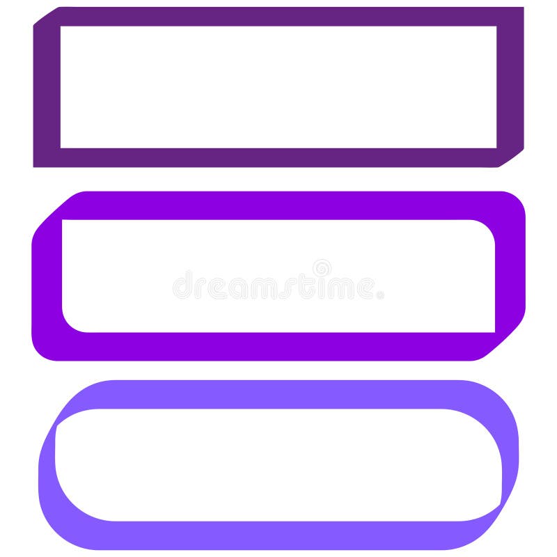Purple Frame Set. Abstract Shape Collection. Decorative Border Symbols ...