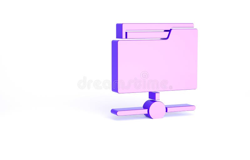 Purple FTP Folder Icon Isolated on White Background. Software Update ...
