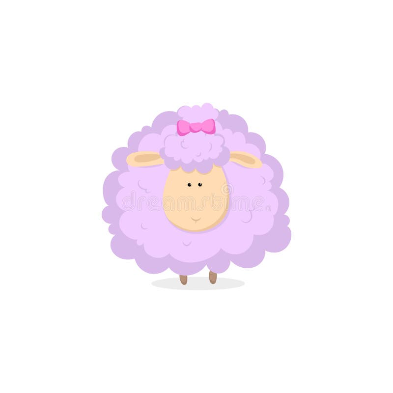 Sheep with sun isolated stock photo. Illustration of cute - 74287242