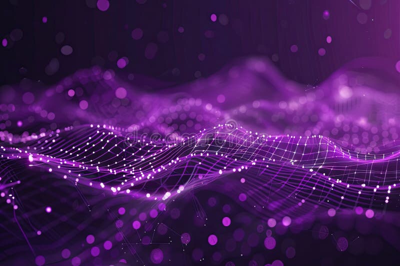 Purple Futuristic Background of Points with a Dynamic Wave Excellent ...