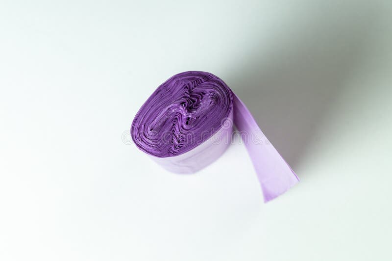 Purple Garbage Bags on a White Background Stock Photo - Image of multi ...