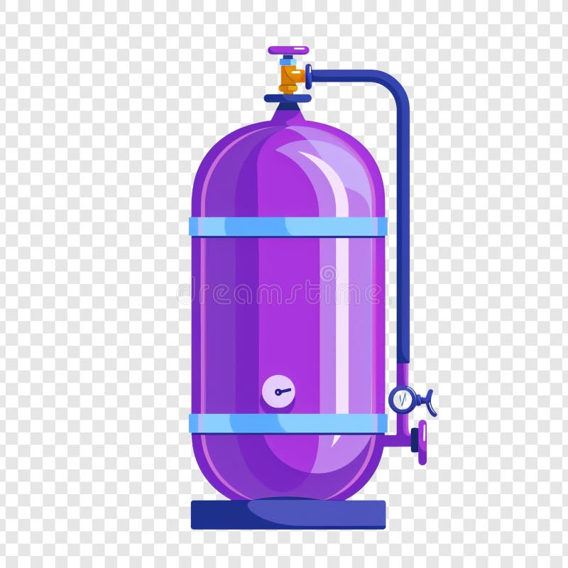 Purple Gas Cylinder with Gauge and Valve Stock Illustration ...