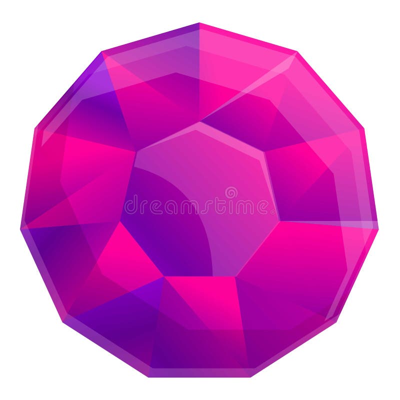 Purple Gem Icon, Cartoon Style Stock Vector - Illustration of facet ...